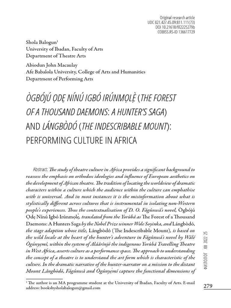 Ogboju D Ninu Igbo Irunml The Forest | PDF