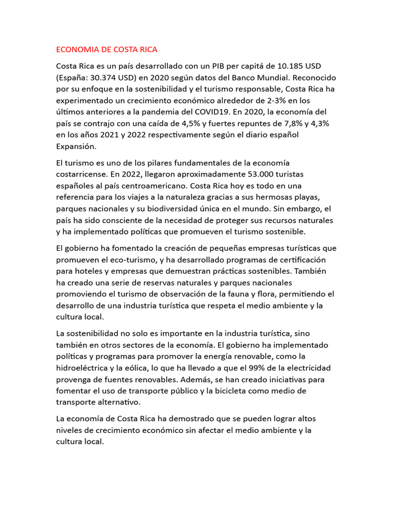 Economia de Costa Rica | PDF