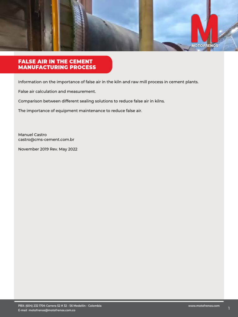 False Air in Cement Manufacturing Process | PDF