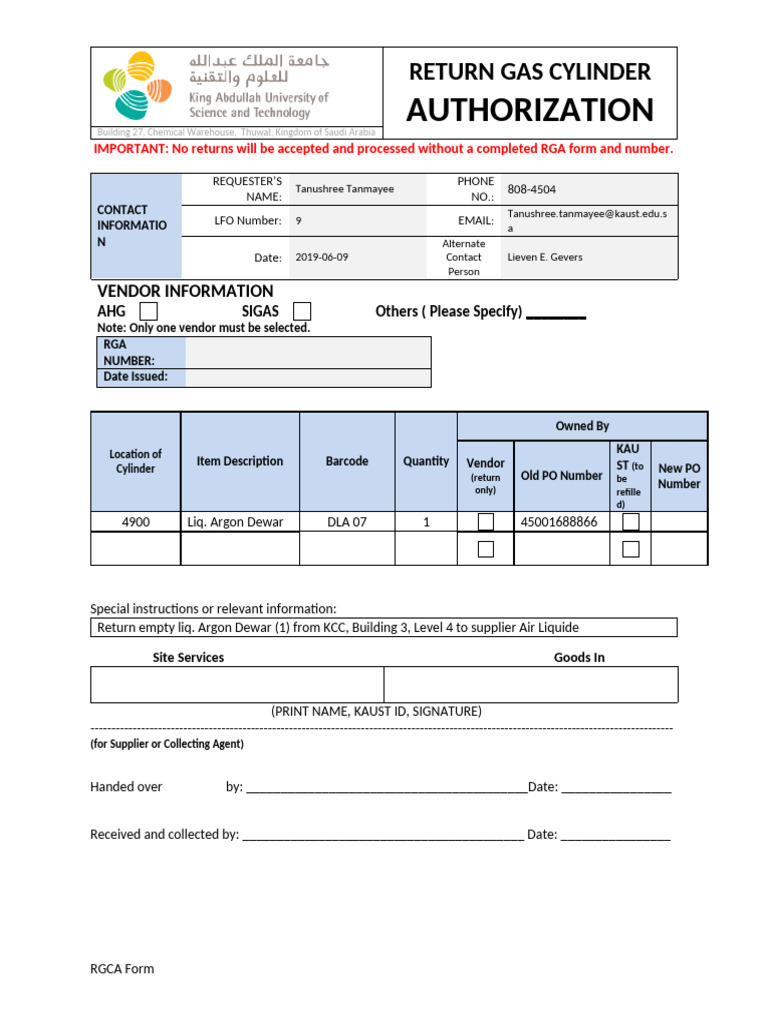 RGCA-Empty Form - 1 | PDF