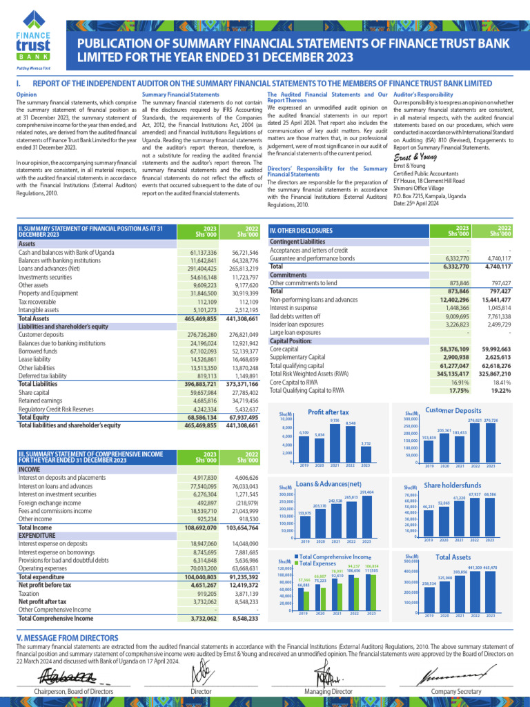 FTB Summary Financials 2023 | PDF