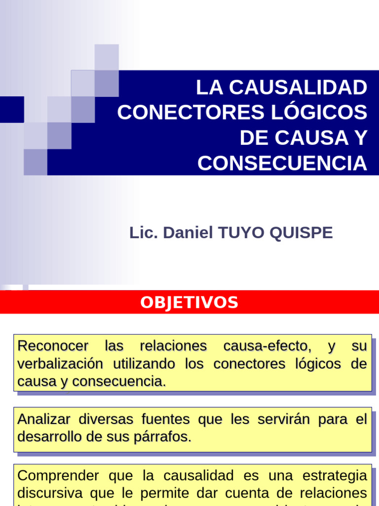 Conectores de Causa y Consecuencia - PPT 2024 | PDF