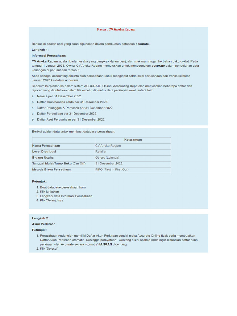 Soal CV. Aneka Ragam | PDF