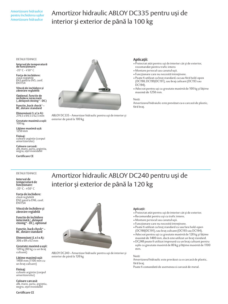 Amortizori Abloy DC335 DC240 | PDF