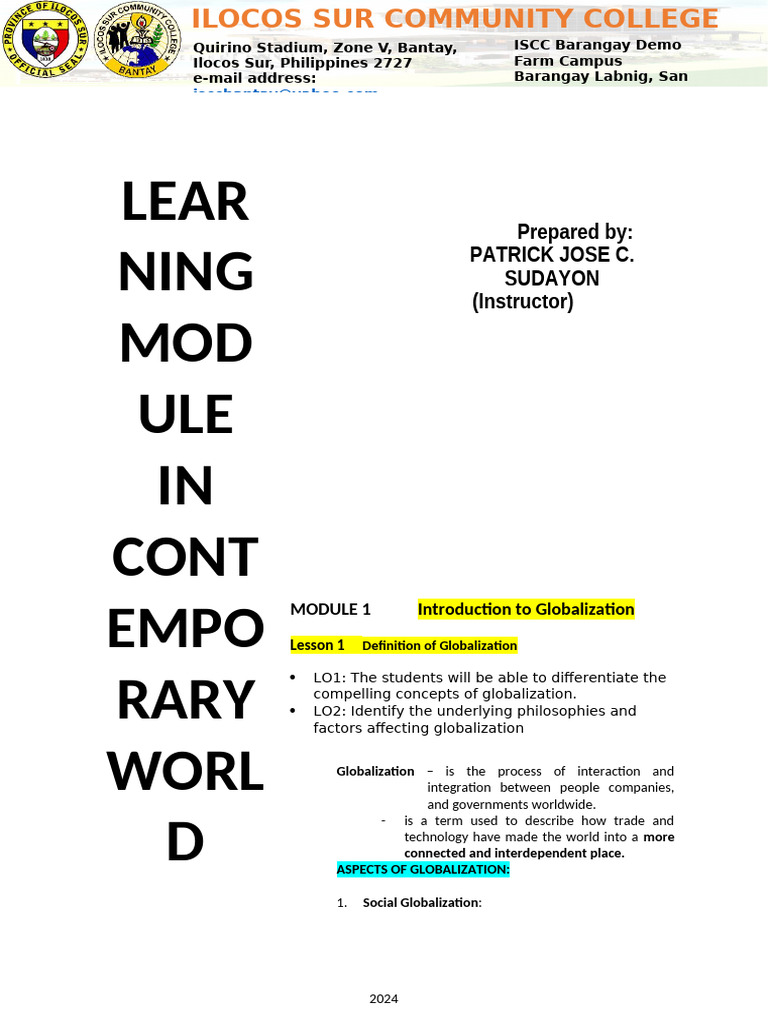 Contemporary World Module | PDF