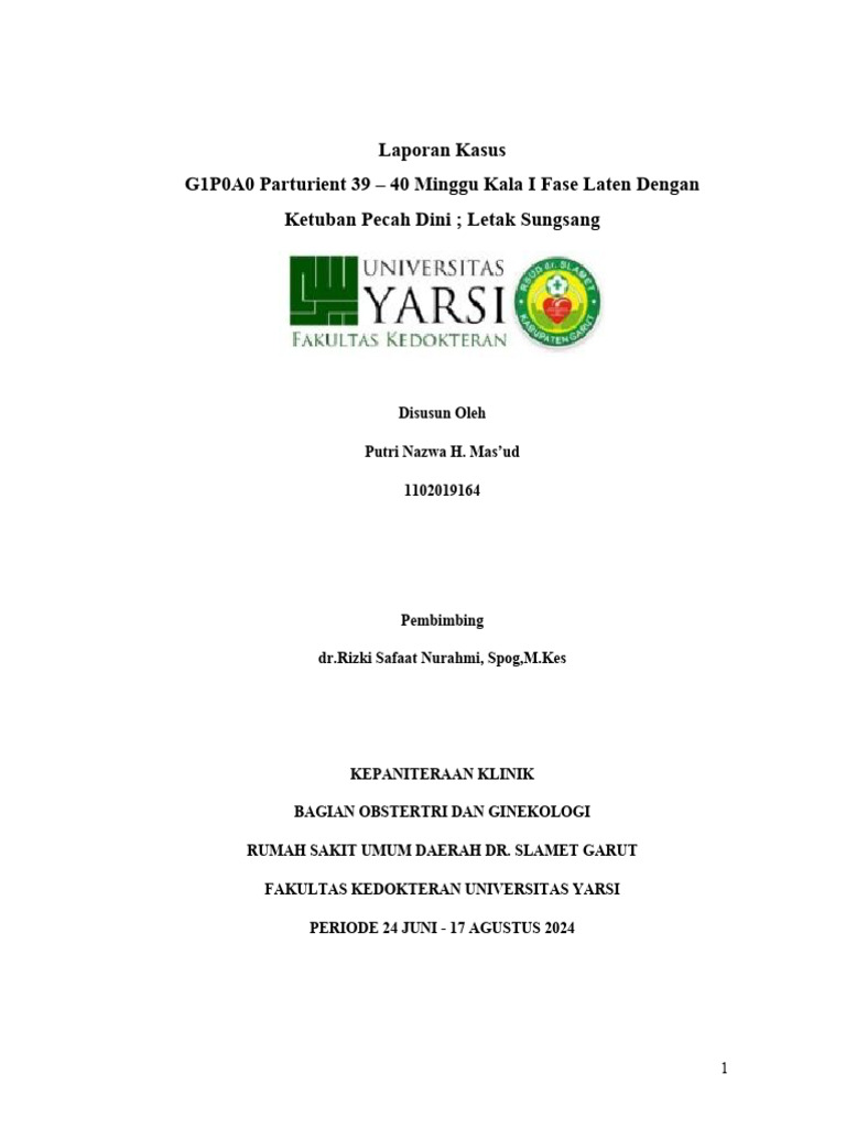 Fix Amin Laporan Kasus - KPD - 1102019164 2 | PDF