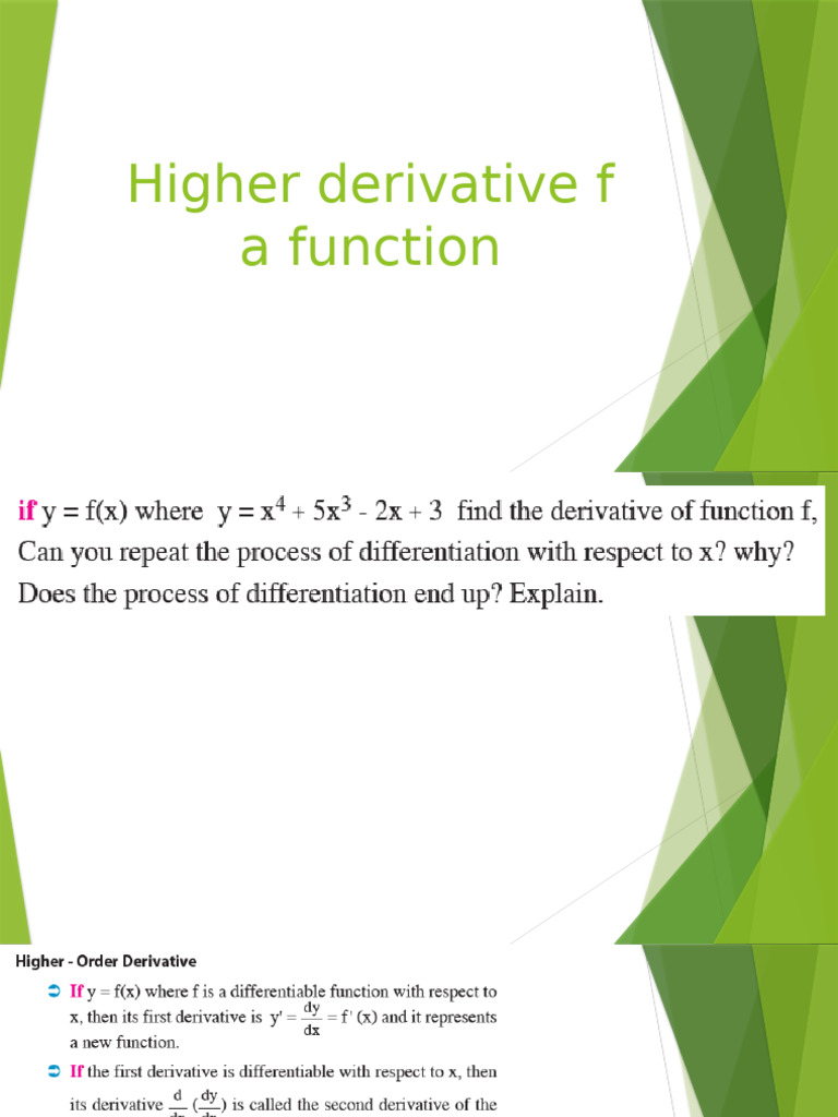2-Higher Derivative F A Function | PDF