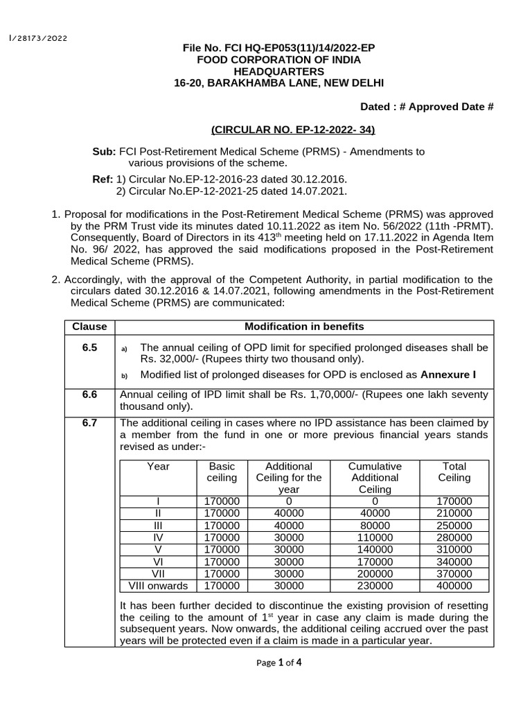 2023.04.01 (Circular Effective Date) 2022.12.15 PRMS Revised Circular ...