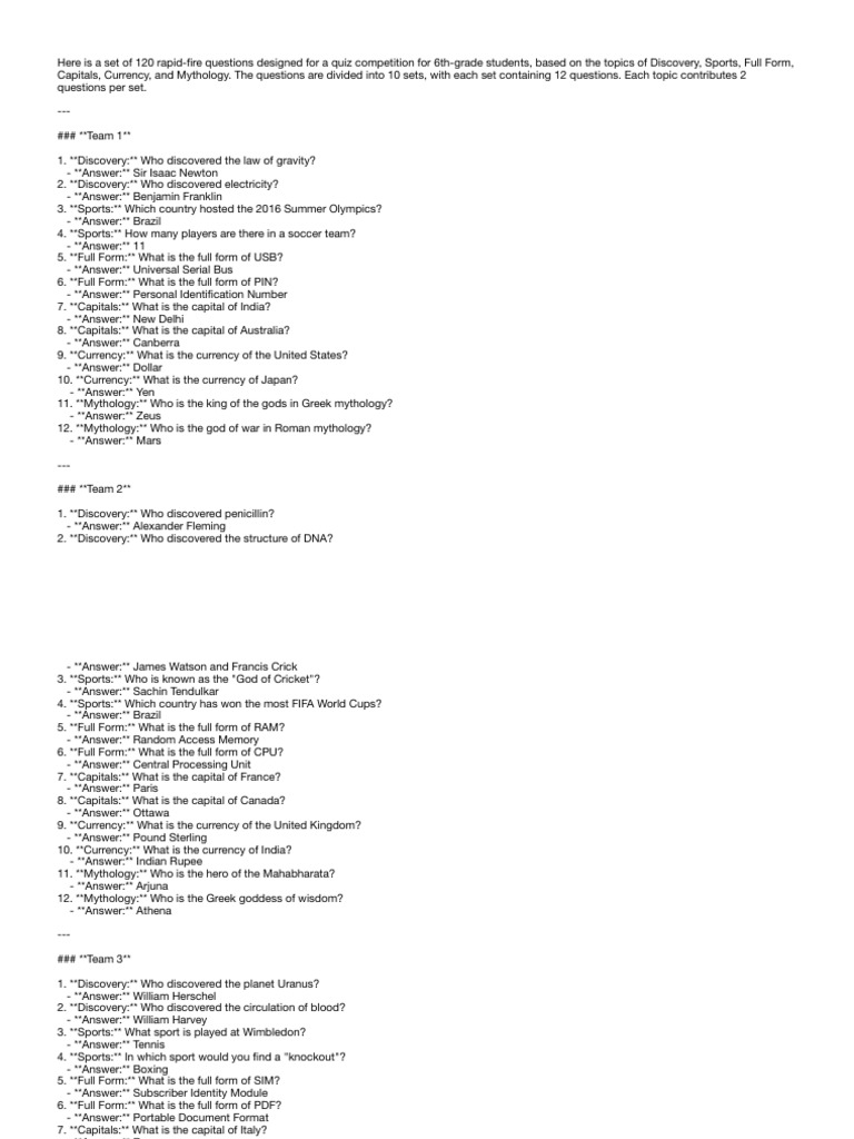 6th RAPID FIRE | PDF