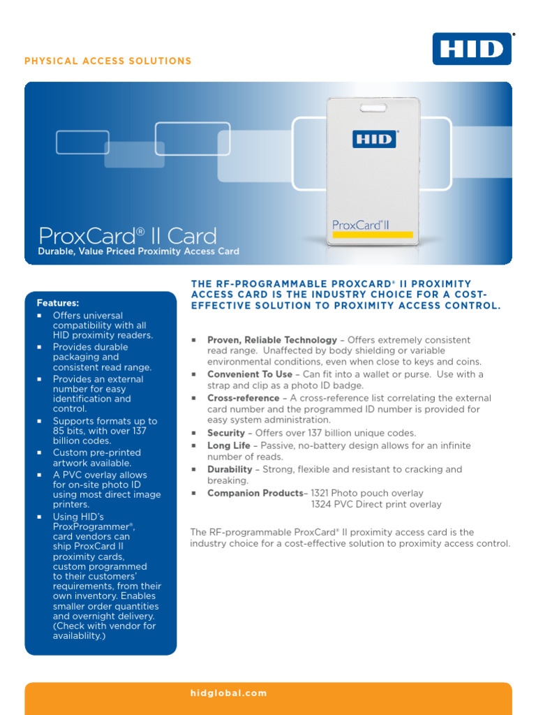 Prox Proxcard II Card Ds en Cartela Proximitate | PDF