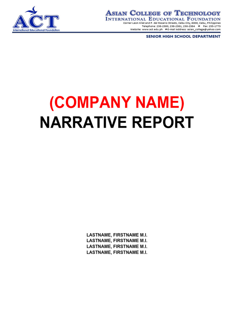 Narrative Report Format | PDF