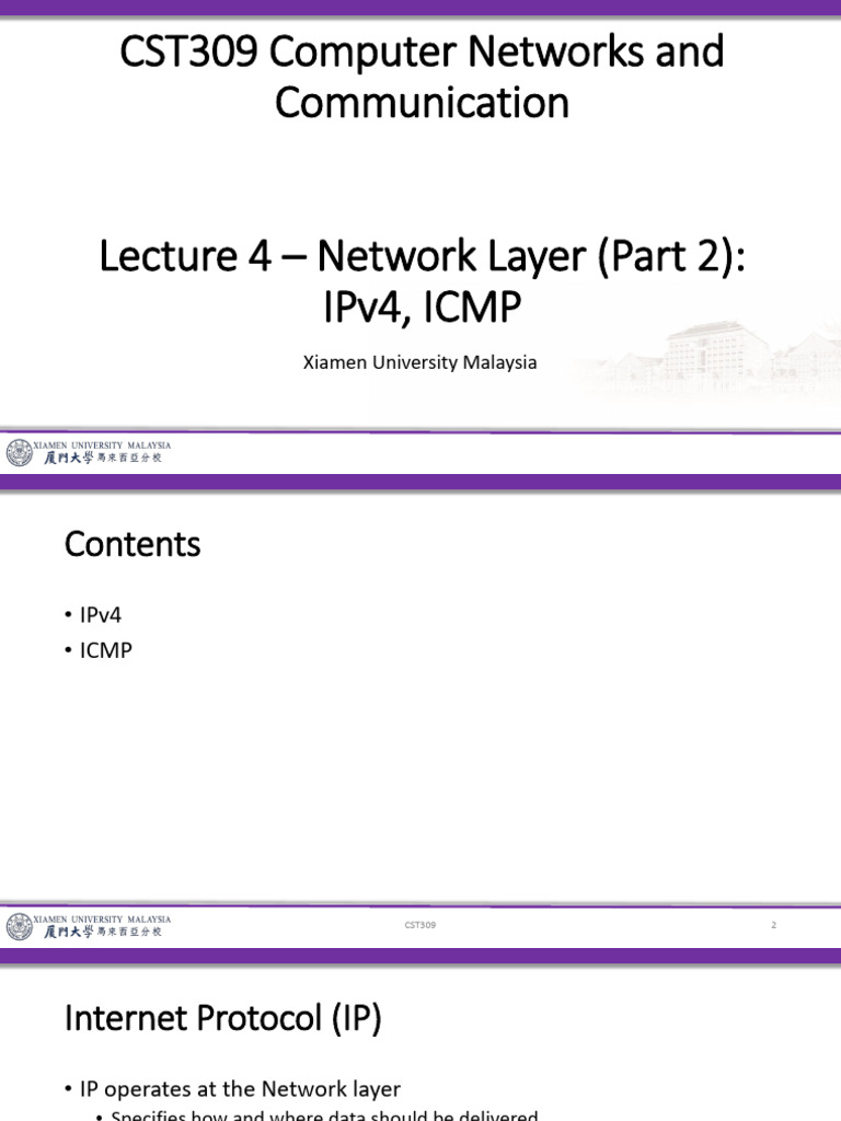CST309-Chap4.2-Network Layer-IP-ICMP | PDF
