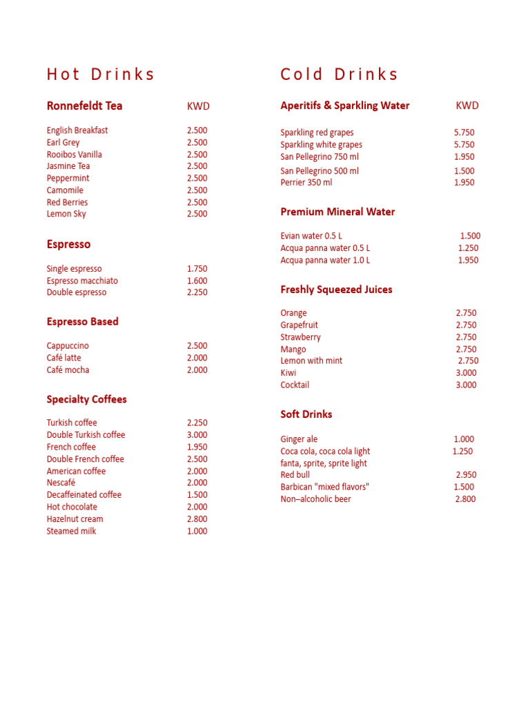 Tea Lounge New Menu English Edited | PDF