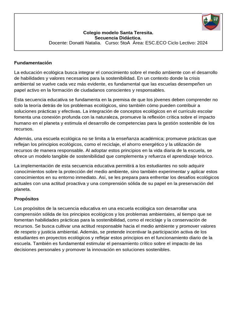 Sec Esc-Eco 5to A AGOSTO | PDF