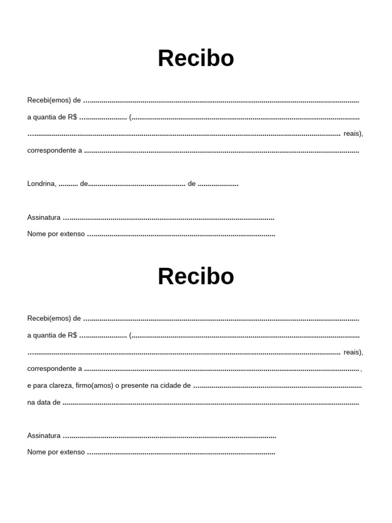 Modelo Recibo | PDF
