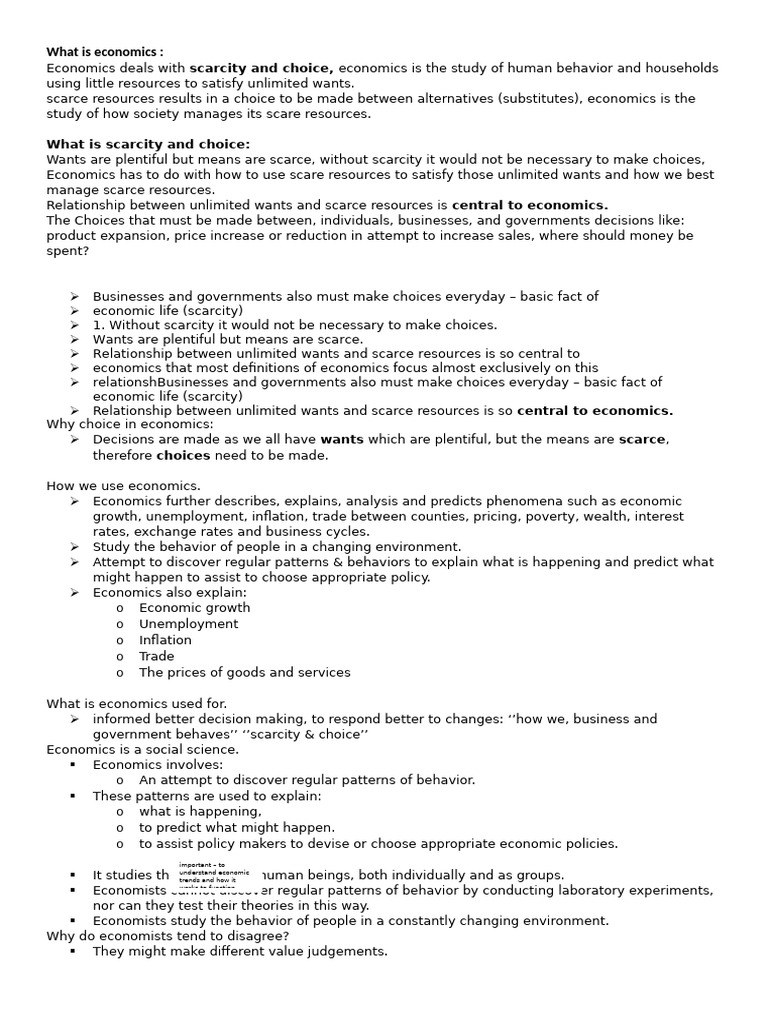 Micro Economics Study Notes | PDF | Elasticity (Economics) | Politics