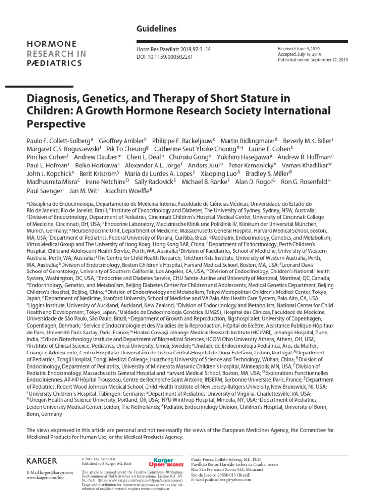 Pediatric Short Stature Guidelines | PDF | Single Nucleotide ...