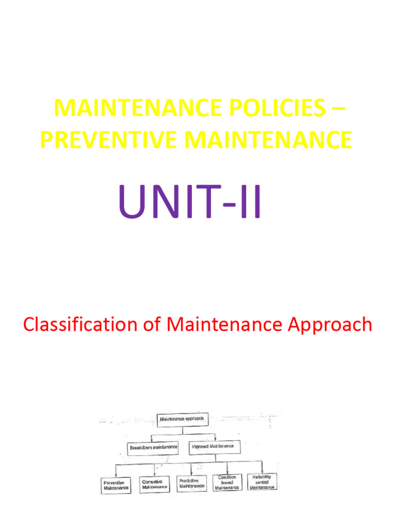 Maintenance Policies - Preventive Maintenance-1 | PDF