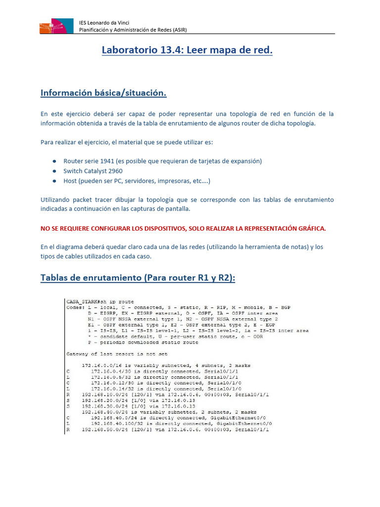 Laboratorio 13.4 - Leer Mapa de Red | PDF