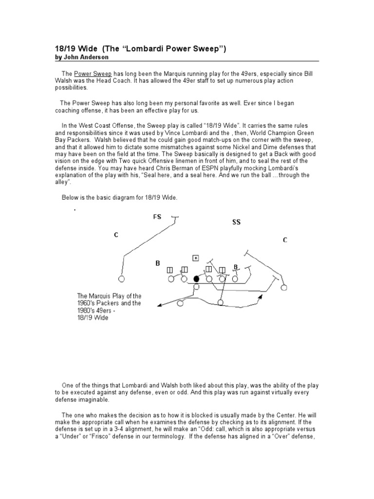 Lombardi Power Sweep Play Analysis | PDF | Positions (Team Sports ...