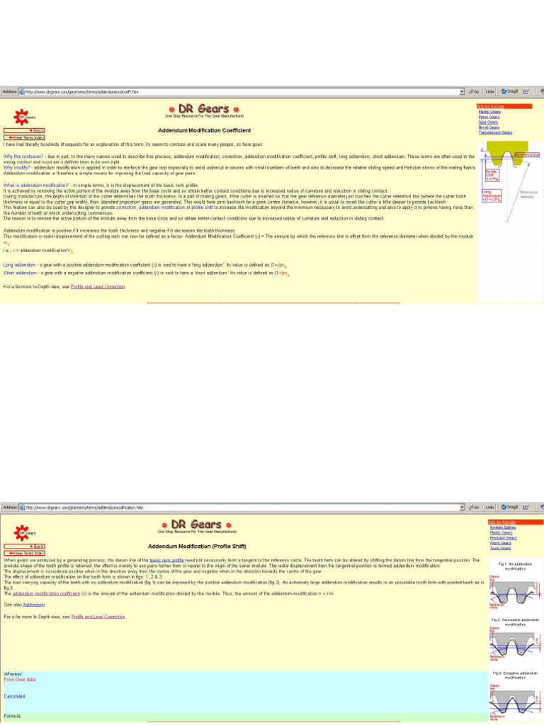 DR Gears Addendum Modification | PDF