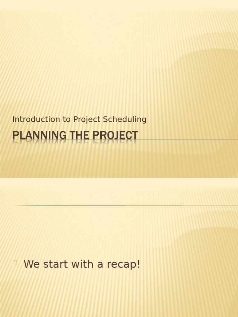 Introduction To Project Scheduling L5 | PDF