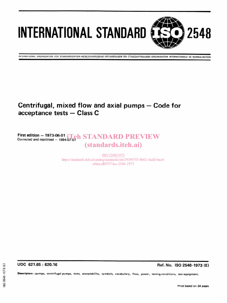 Iso 2548 1973 | PDF