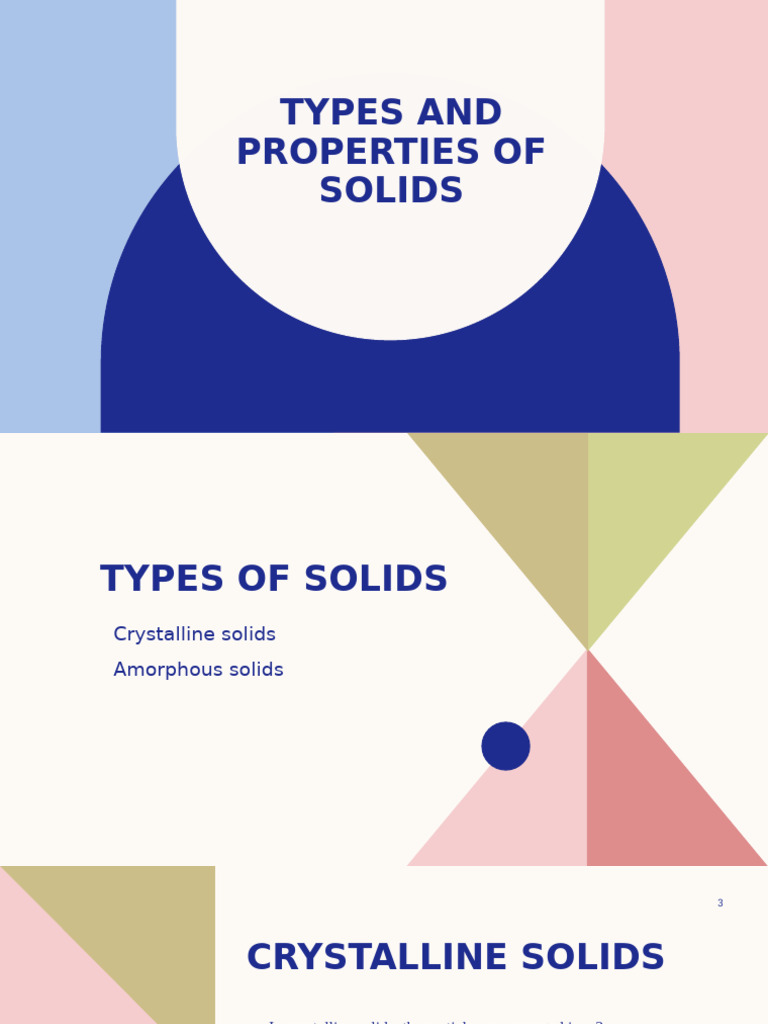 Types and Properties of Solids | PDF