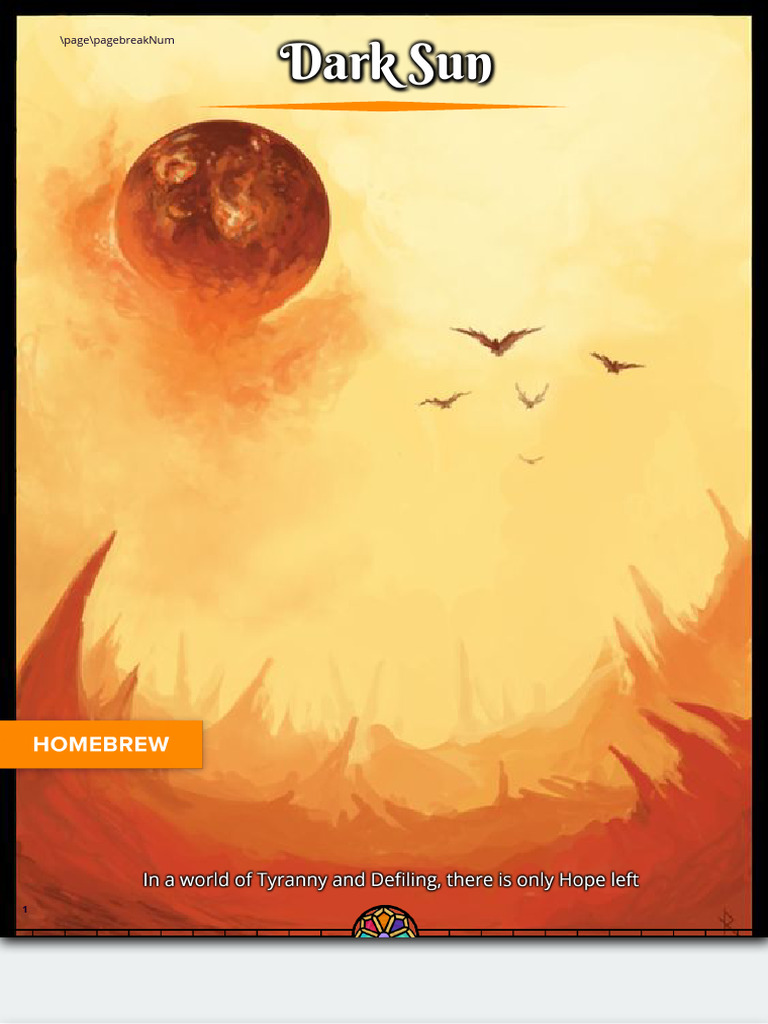 Dark Sun 5e - GM Binder | PDF