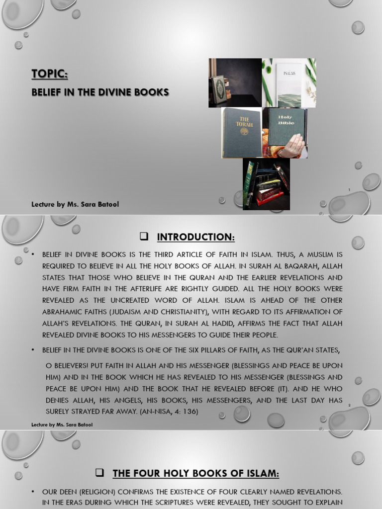 Belief in The Divine Books.. | PDF | Prophets And Messengers In Islam ...