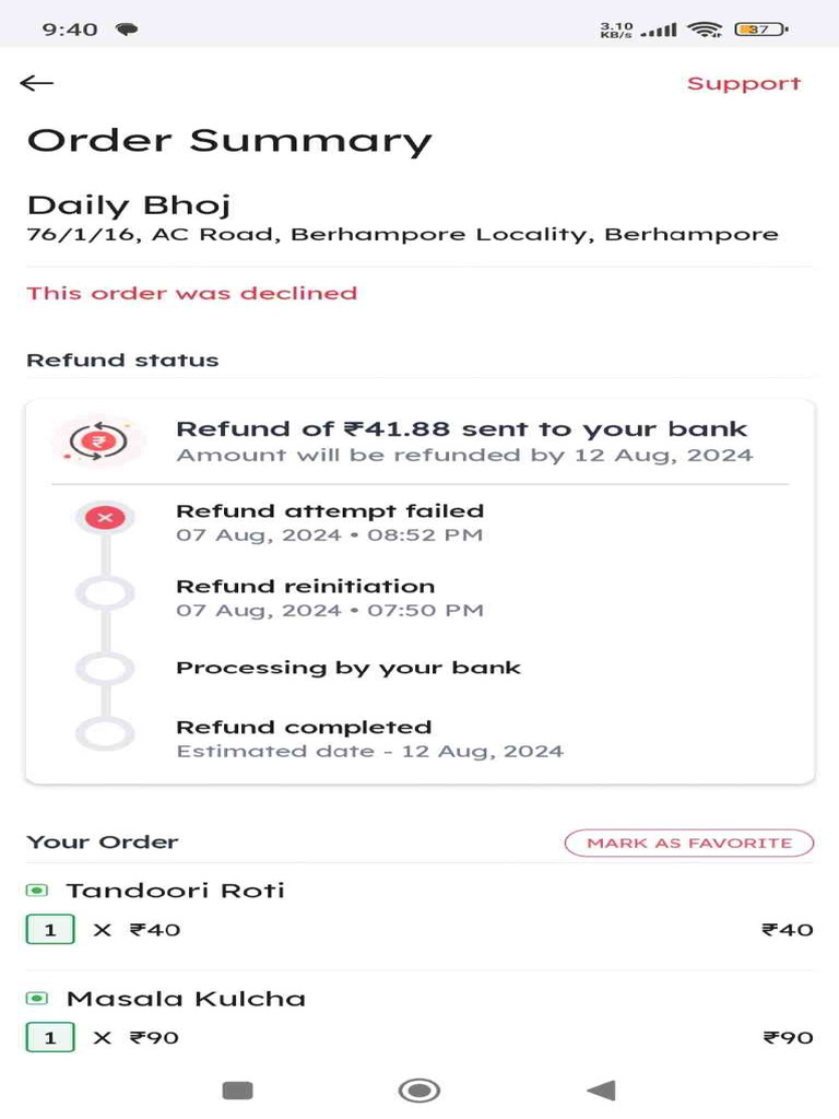 Zomato Refund Status Update | PDF | Desi Cuisine | South Asian Cuisine