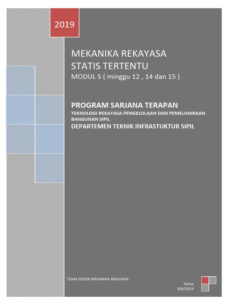Modul 5 Mekanika Rekayasa Statis Tertentu TRPPBS | PDF