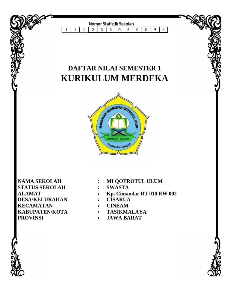 Daftar Nilai Kurikulum Merdeka Kelas 4 Pdf