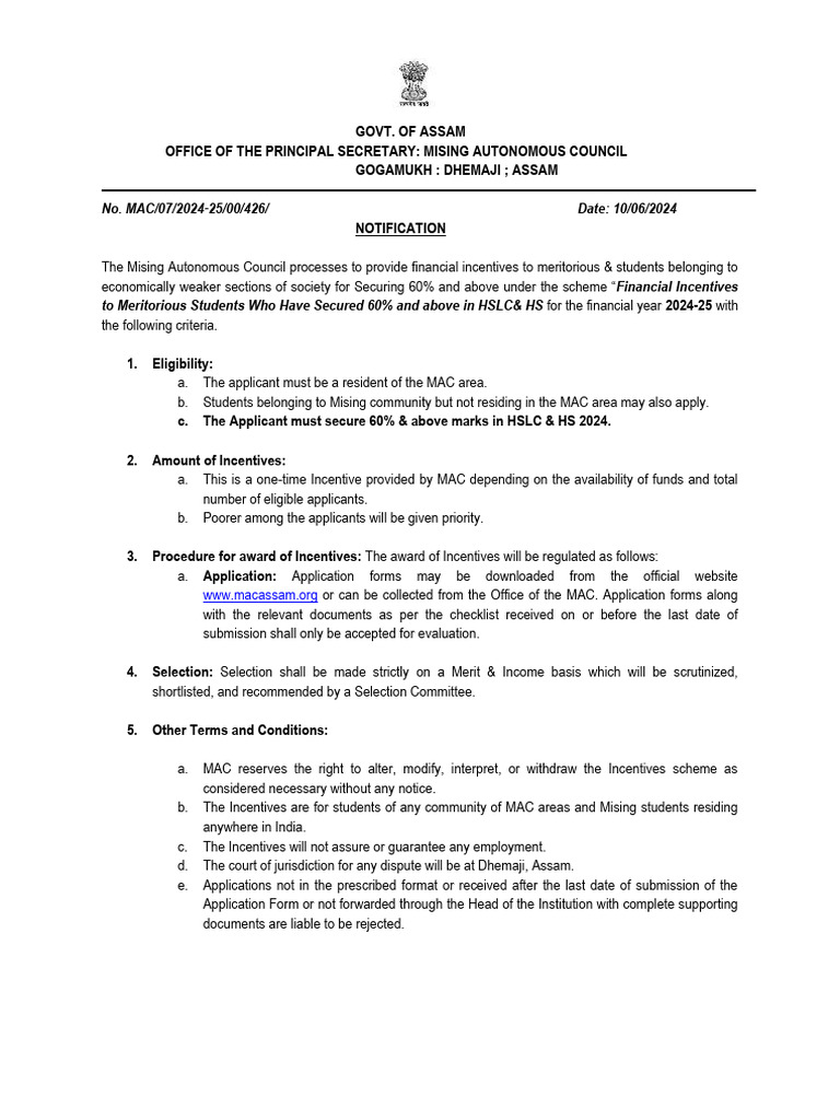 Fa Form HSLC and Hs 24 25 Notification | PDF