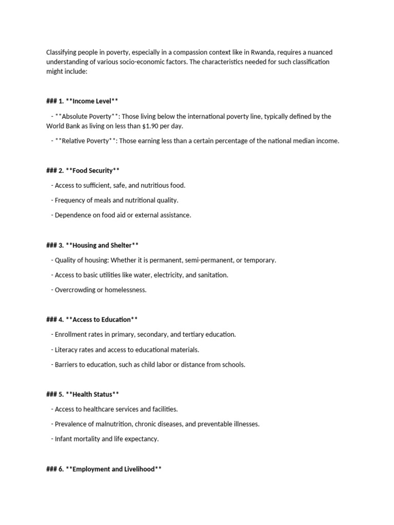 Classifying People in Poverty | PDF