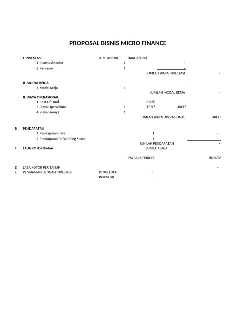Proposal Micro Finance | PDF
