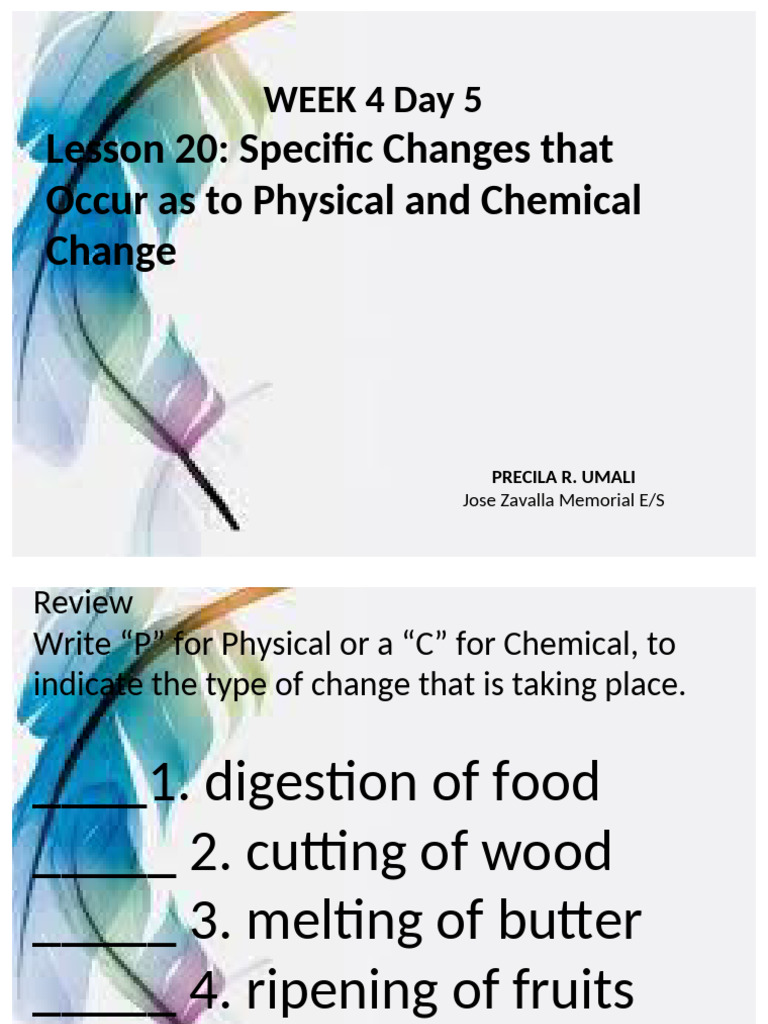 SCIENCE 5 Q1 w4 day 5 | PDF