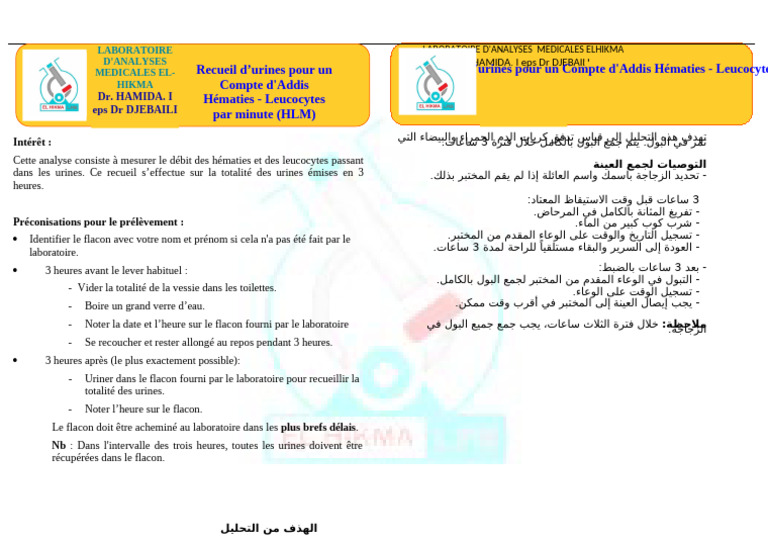 C1 INS05 02+Recueil+Urines+Compte+Addis | PDF