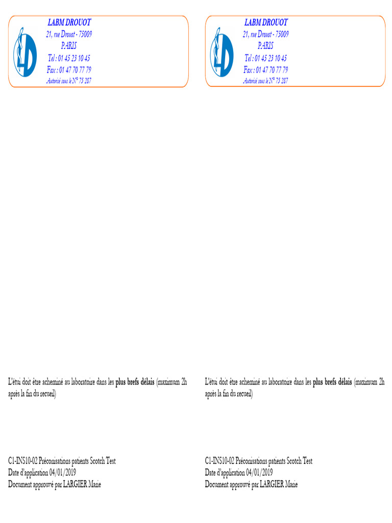 C1-INS10-02 Préconisations Scotch Test | PDF