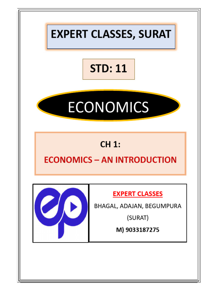 Expert STD 11 - Eco - CH 1 - Handout | PDF