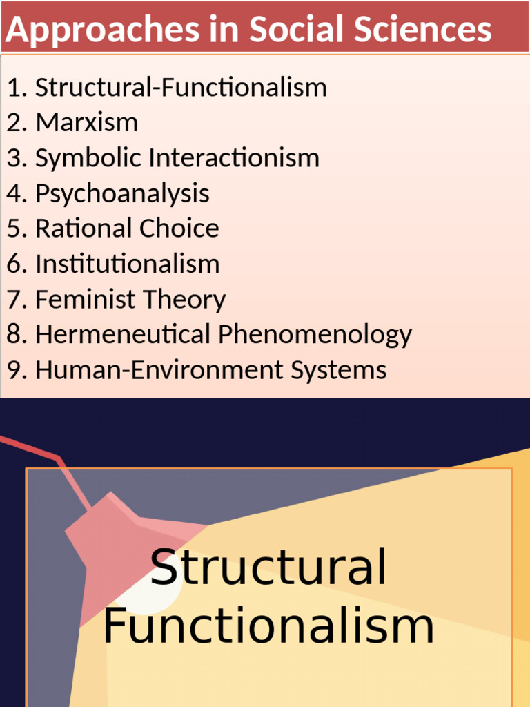 A 3 - Major Approaches - Structural Functionalism | PDF