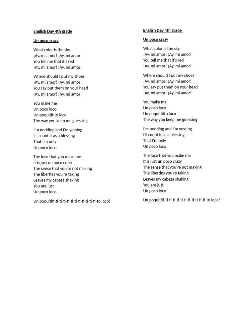 COCO Song 4th Grade | PDF