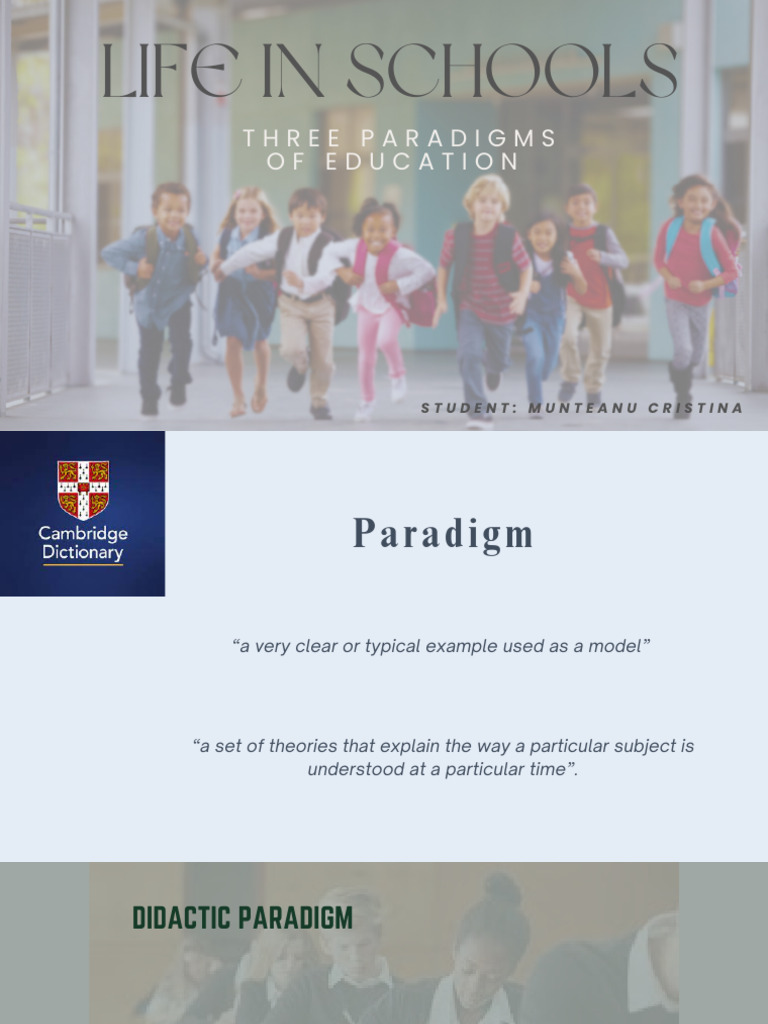 Life in Schools. Three Paradigms of Education | PDF