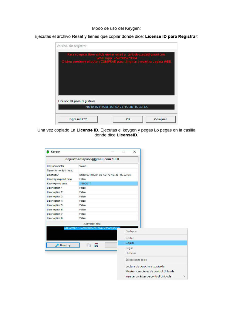 Modo de uso del Keygen | PDF