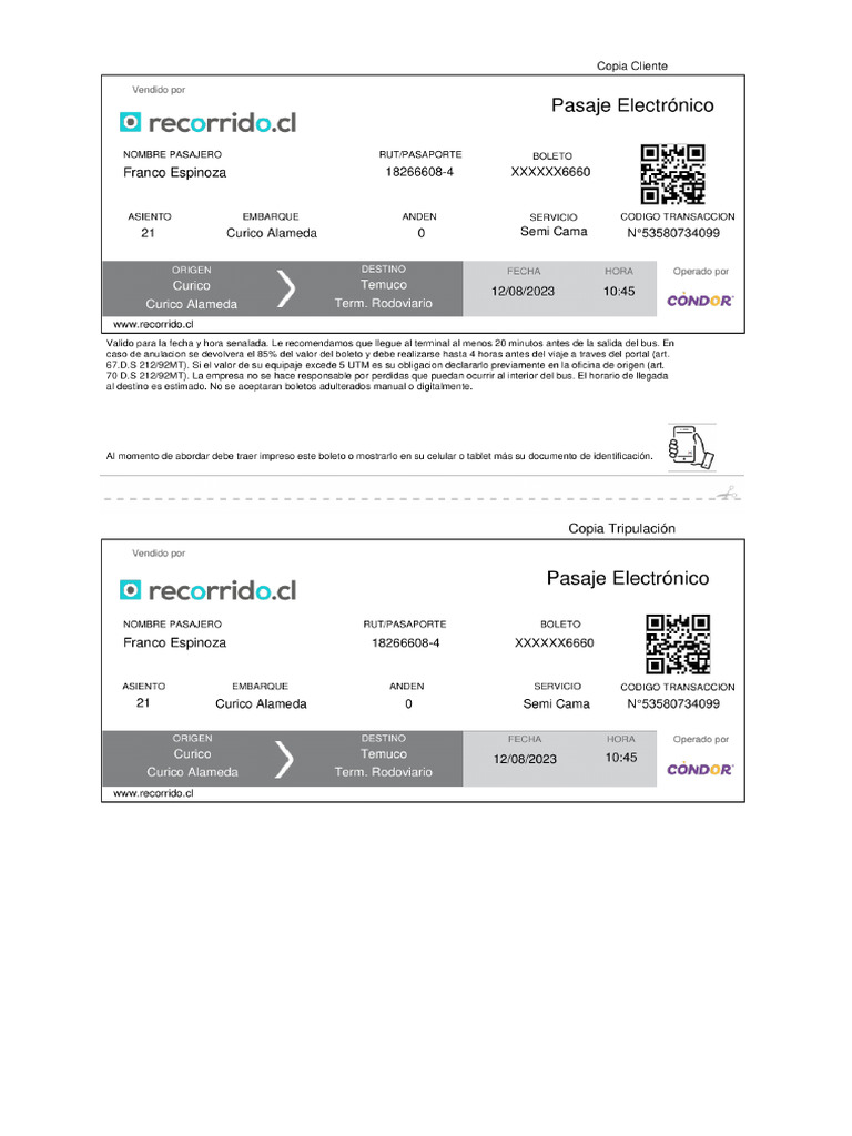 Pasaje Recorrido 273cz39b | PDF