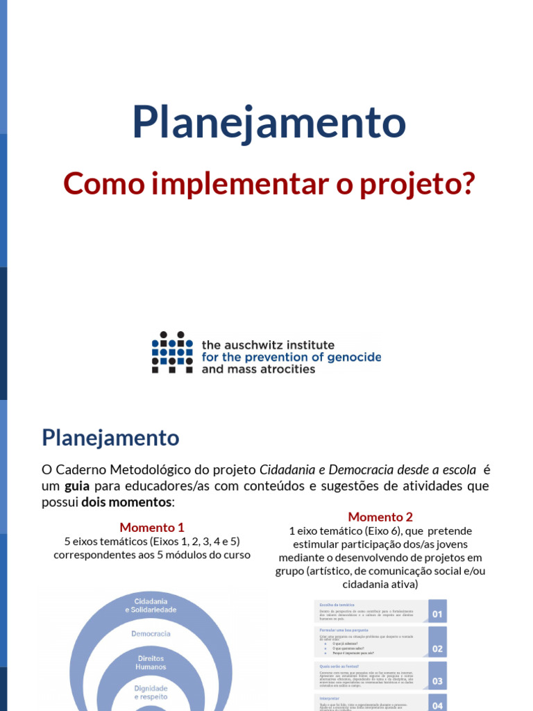 Como Implementar o Projeto - Encontros Síncronos | PDF