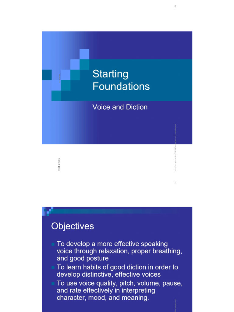 Voice and Diction Overview | PDF