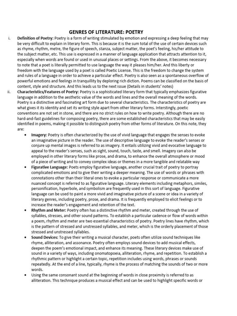 893 - Genres of Literature Poetry | PDF