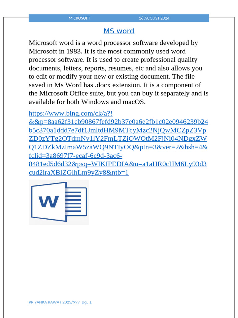 MS Word | PDF