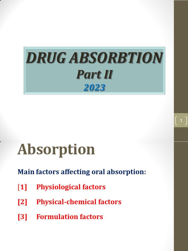 ?absorption Part II | PDF | Tablet (Pharmacy) | Wellness